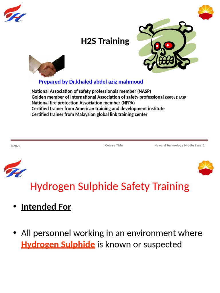 H2S Training: Prepared by DR - Khaled Abdel Aziz Mahmoud | PDF