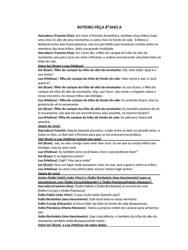 Roteiro peça | PDF