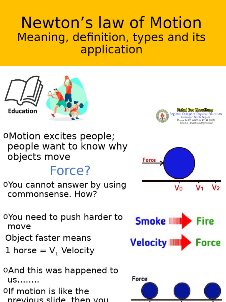 Newton's Law of Motion Meaning, Definition, Types and Its Application | PDF
