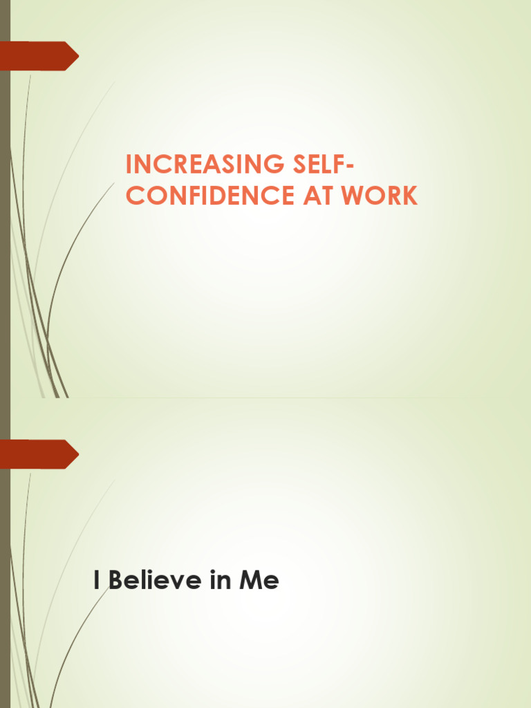 Building Self-Confidence at Work | PDF | Popular Psychology ...