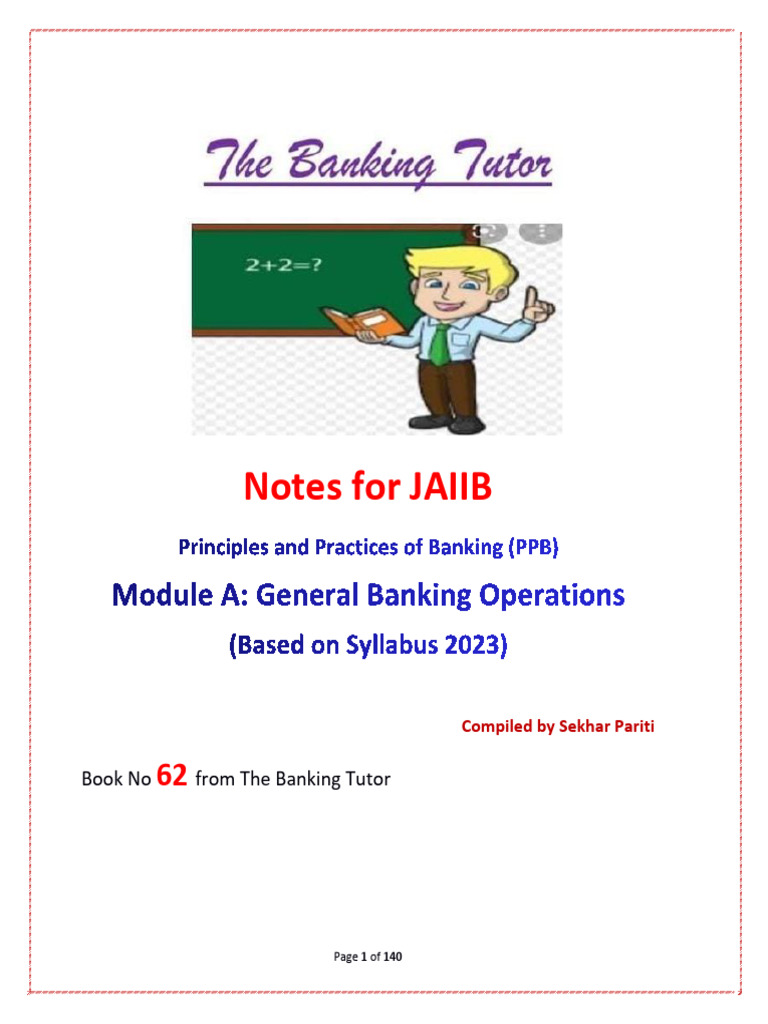 JAIIB - PPB - Module 1 | PDF
