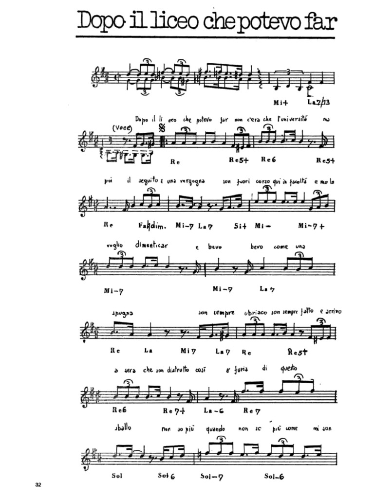 Edoardo Bennato Dopo Il Liceo Che Potevo Far | PDF