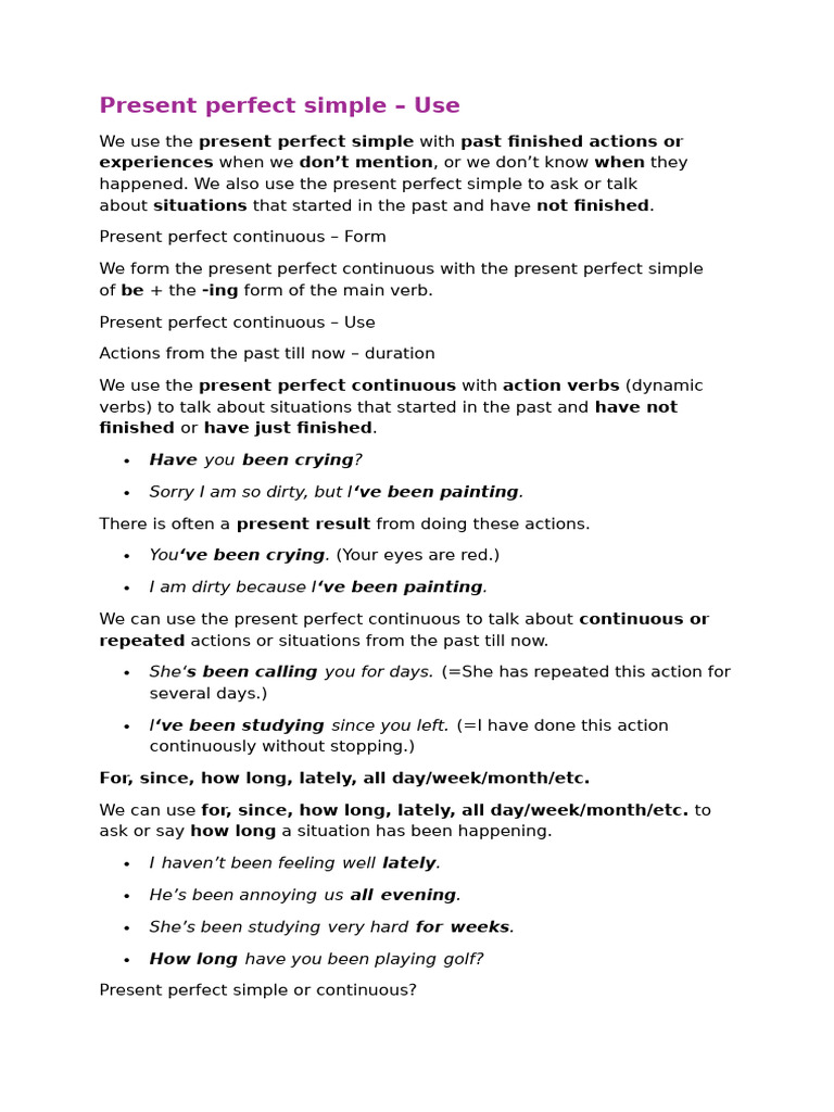 Present Perfect Simple | PDF