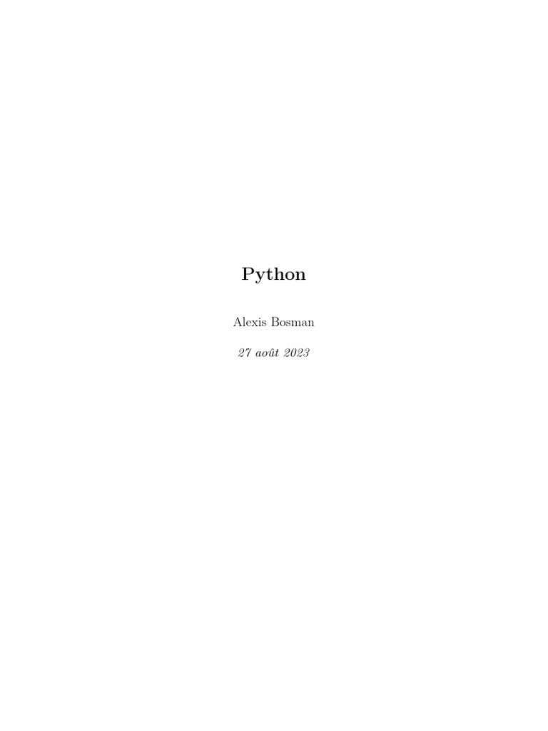 Python: Alexis Bosman | PDF