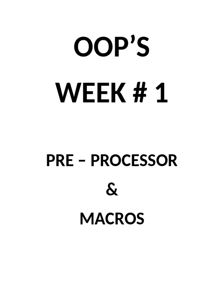 OOP Concepts and Preprocessor Basics | PDF | Object Oriented Programming | Computers