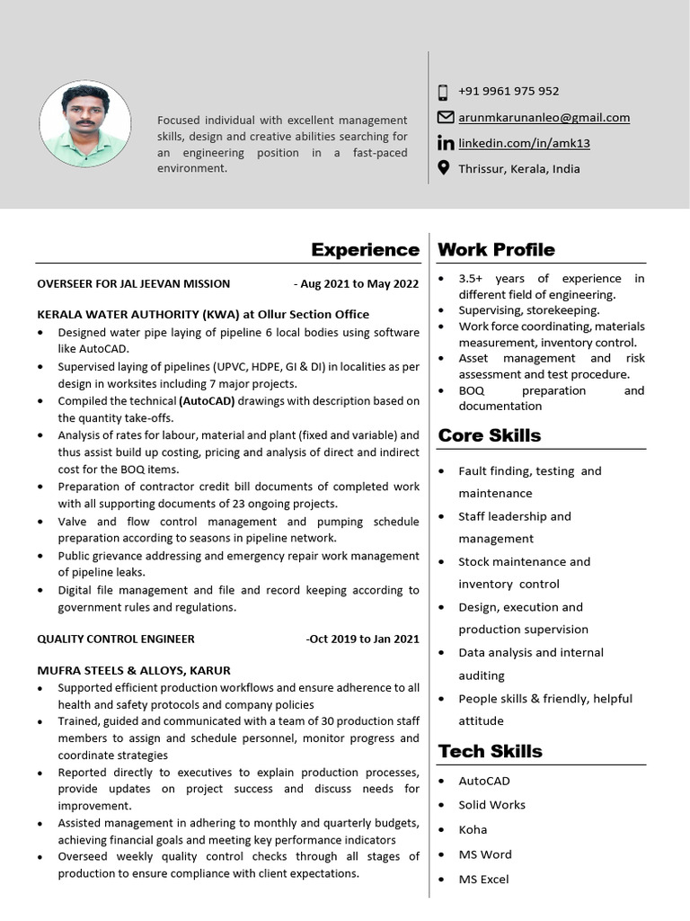 Mechanical Engineer CV | PDF