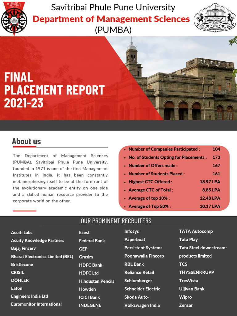 PUMBA Final Placement Report 2021-23 - 07092023 | PDF