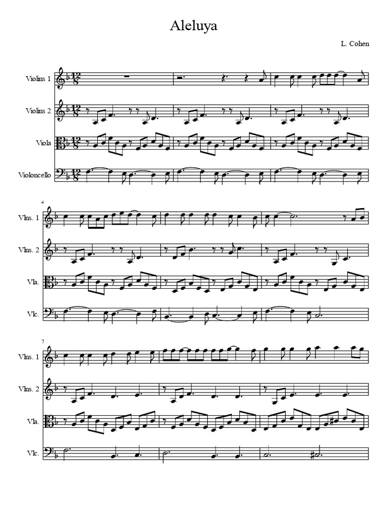 Aleluya, Cohen - Score | PDF