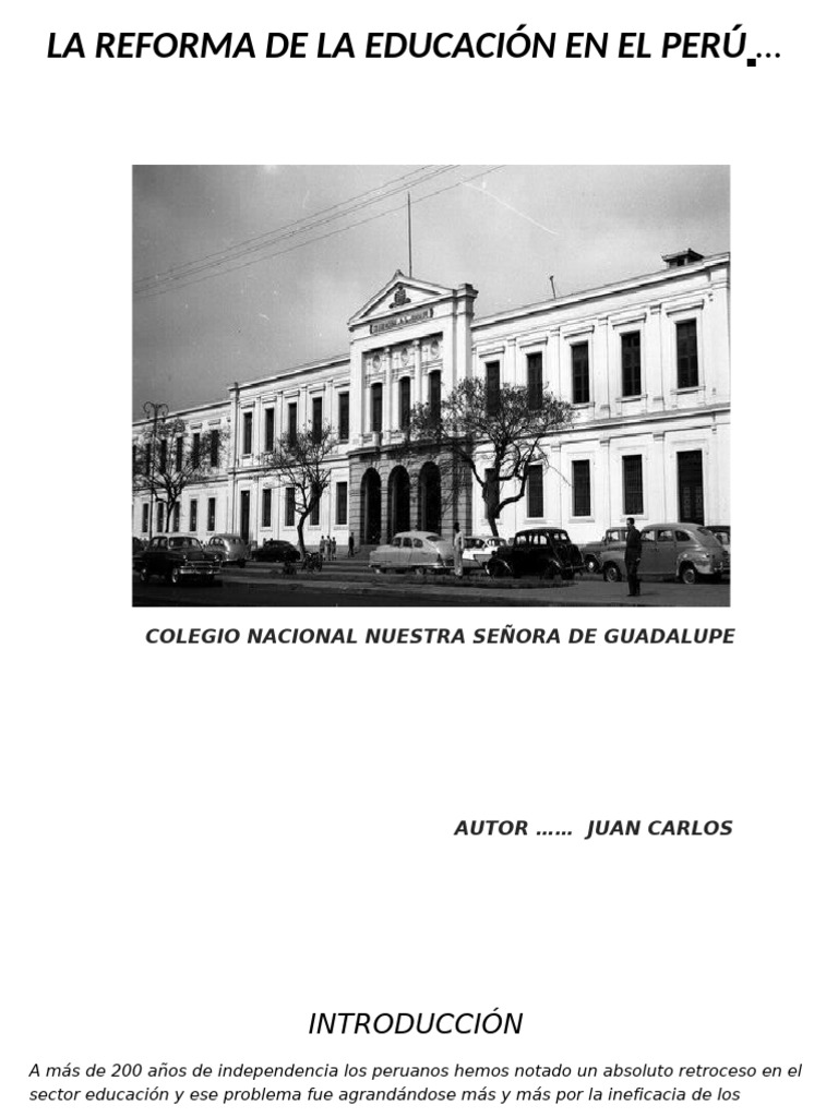 LA REFORMA DE LA EDUCACIÓN EN EL PERÚ | PDF