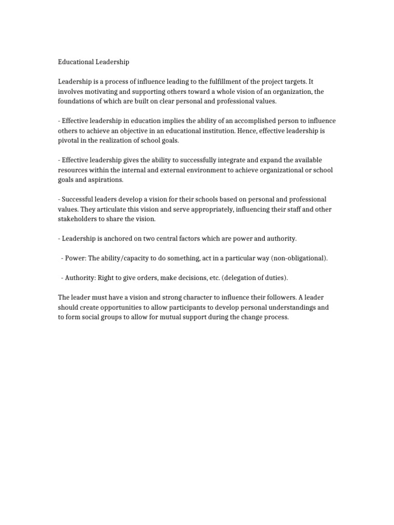 Educational Leadership | PDF