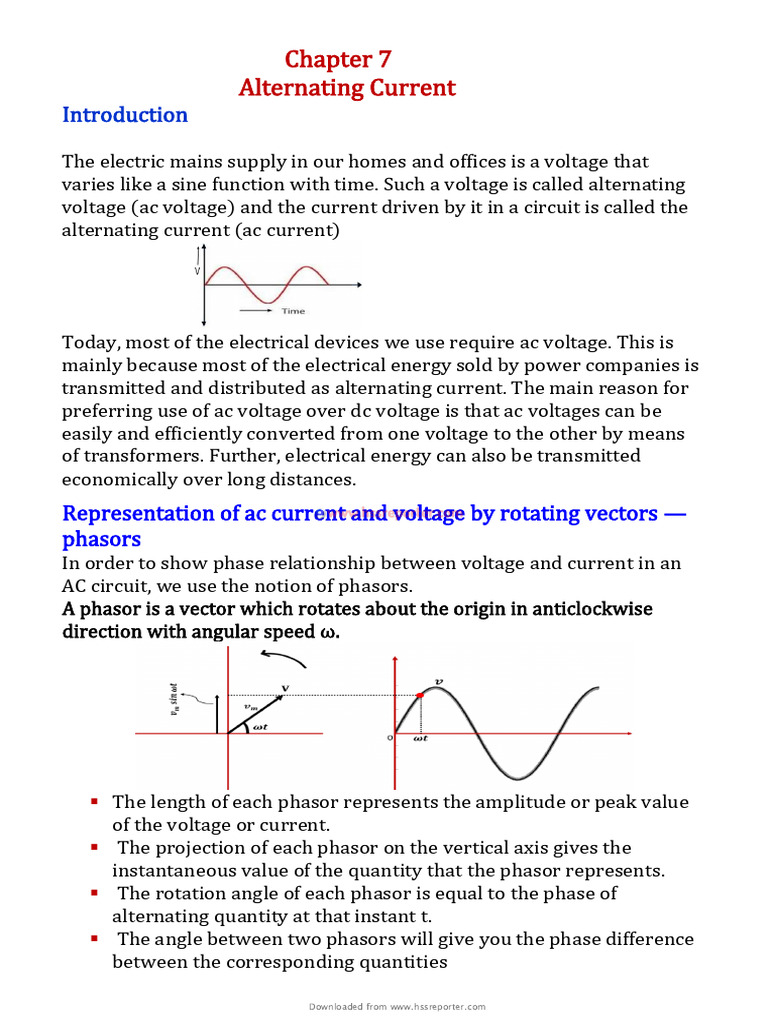 Alternating Current Notes | PDF