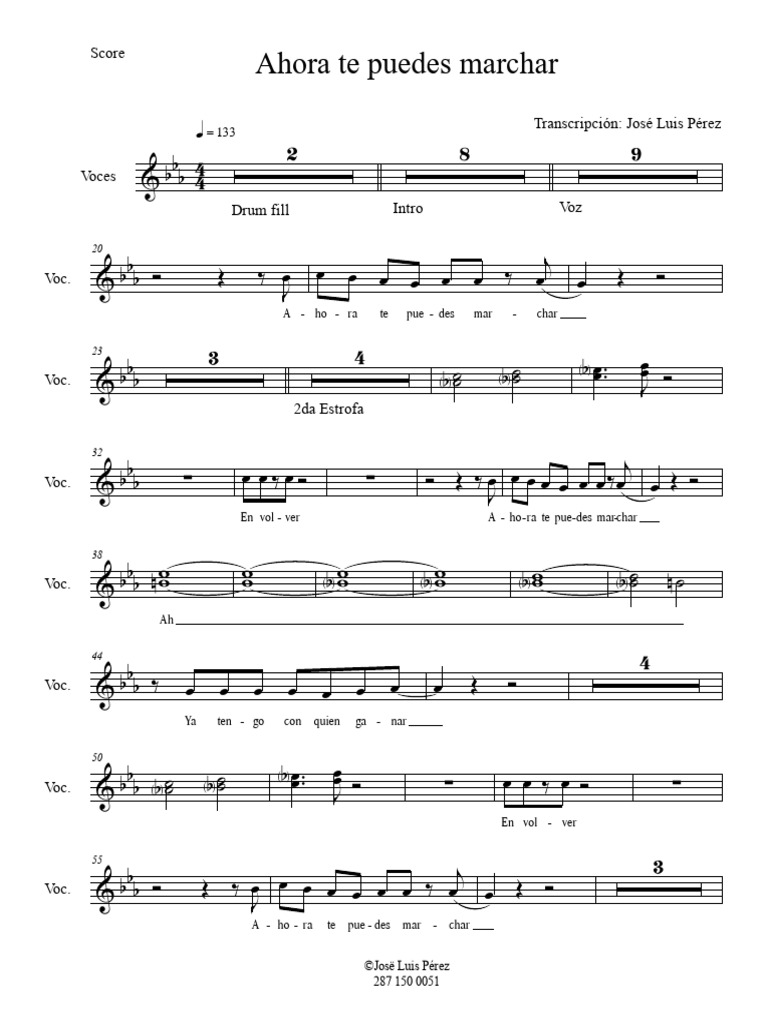 Ahora Te Puedes Marchar (Coros) | PDF