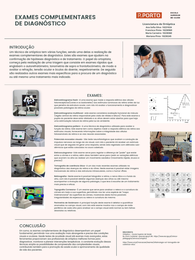 Cartaz Exames Complementares de Diagnóstico | PDF