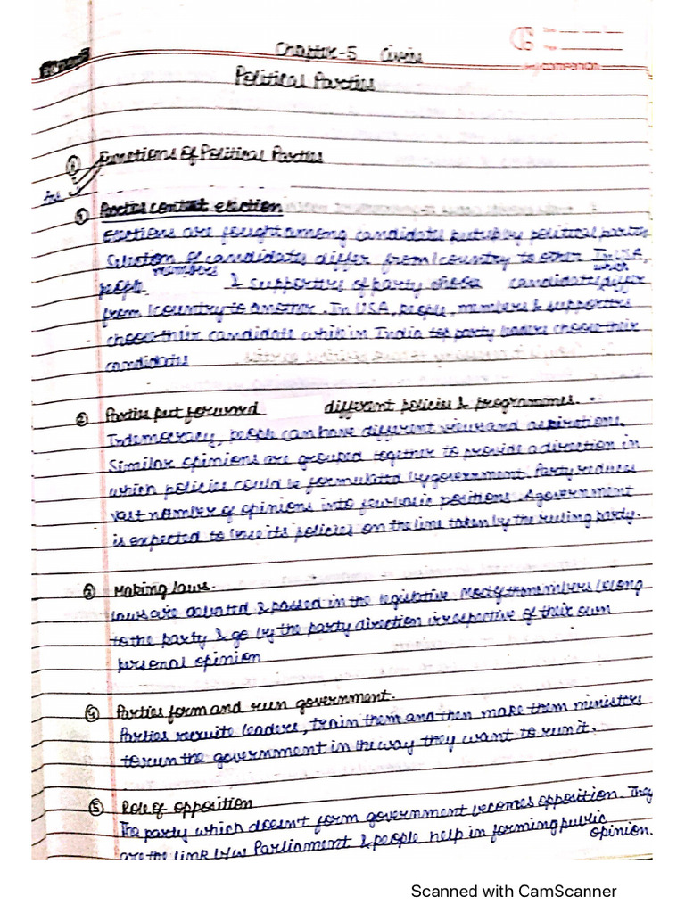 Political Parties Notes | PDF