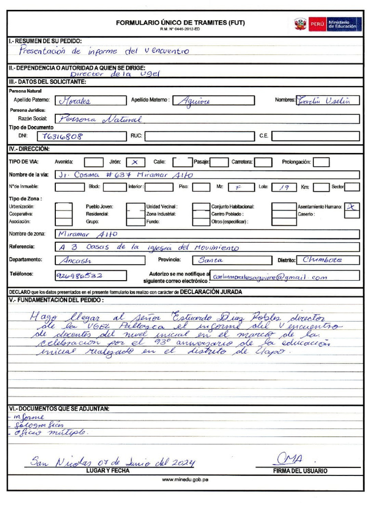 Formulario Unico de Tramite Fut | PDF