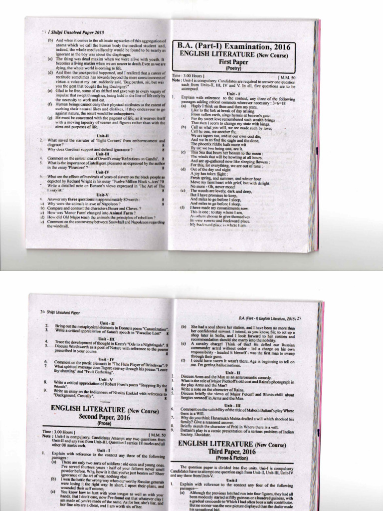 English Unsolved Ba1st | PDF