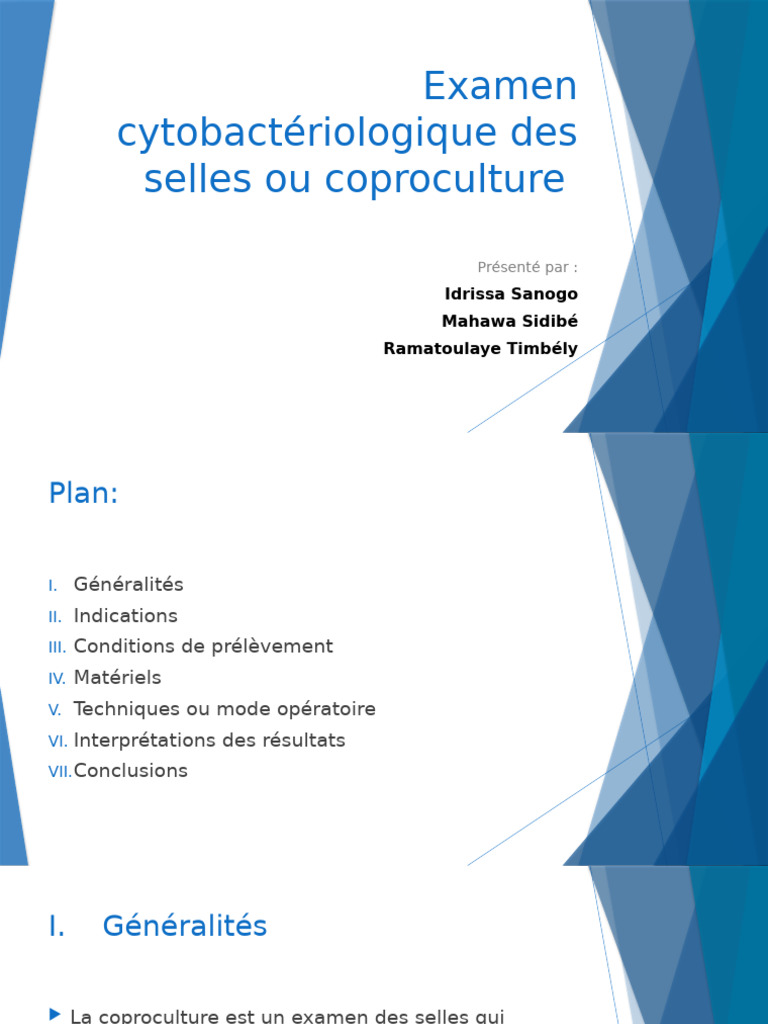 Examen Cytobacteriologique Des Selles (Coproculture) Bm3-1 | PDF