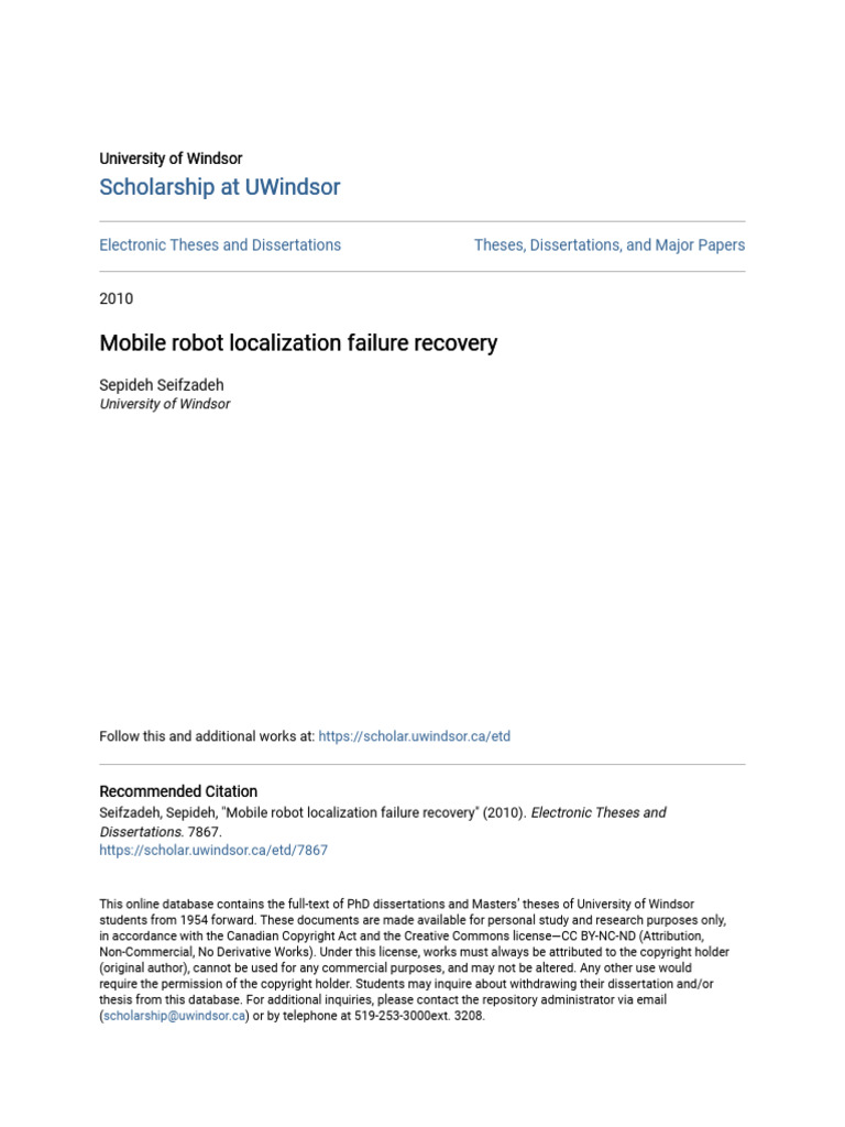 Mobile robot localization failure recovery | PDF