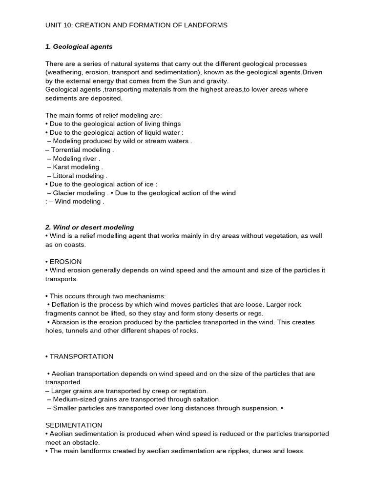 UNIT 10_ CREATION AND FORMATION OF LANDFORMS | PDF