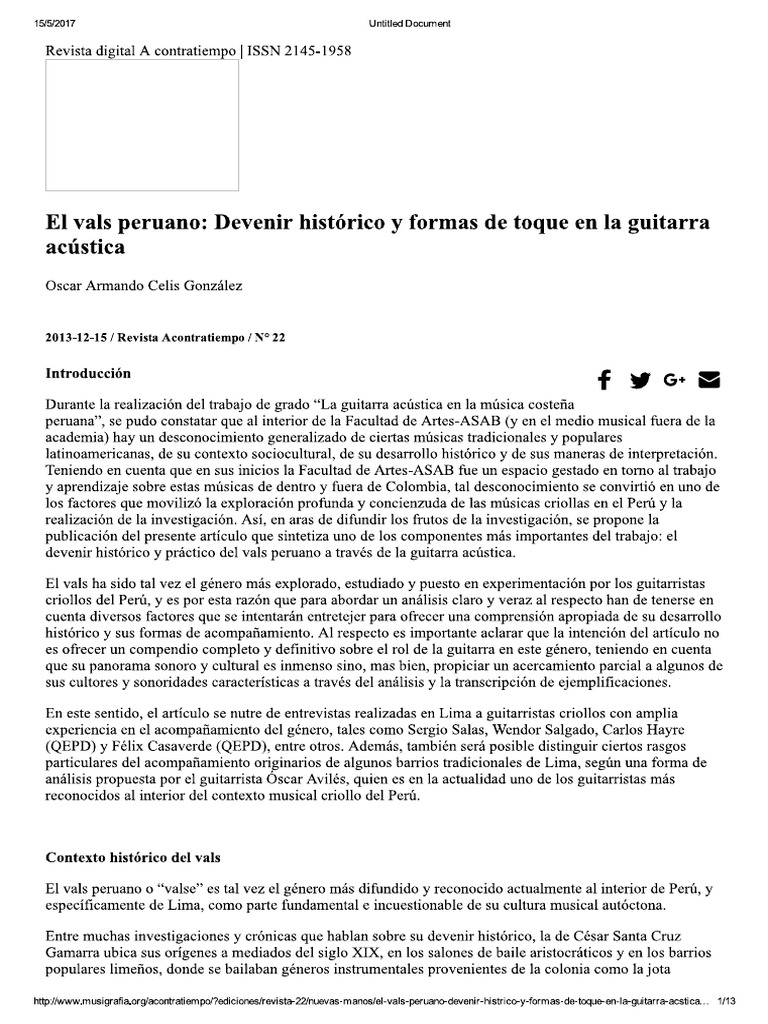 El Vals Criollo | PDF