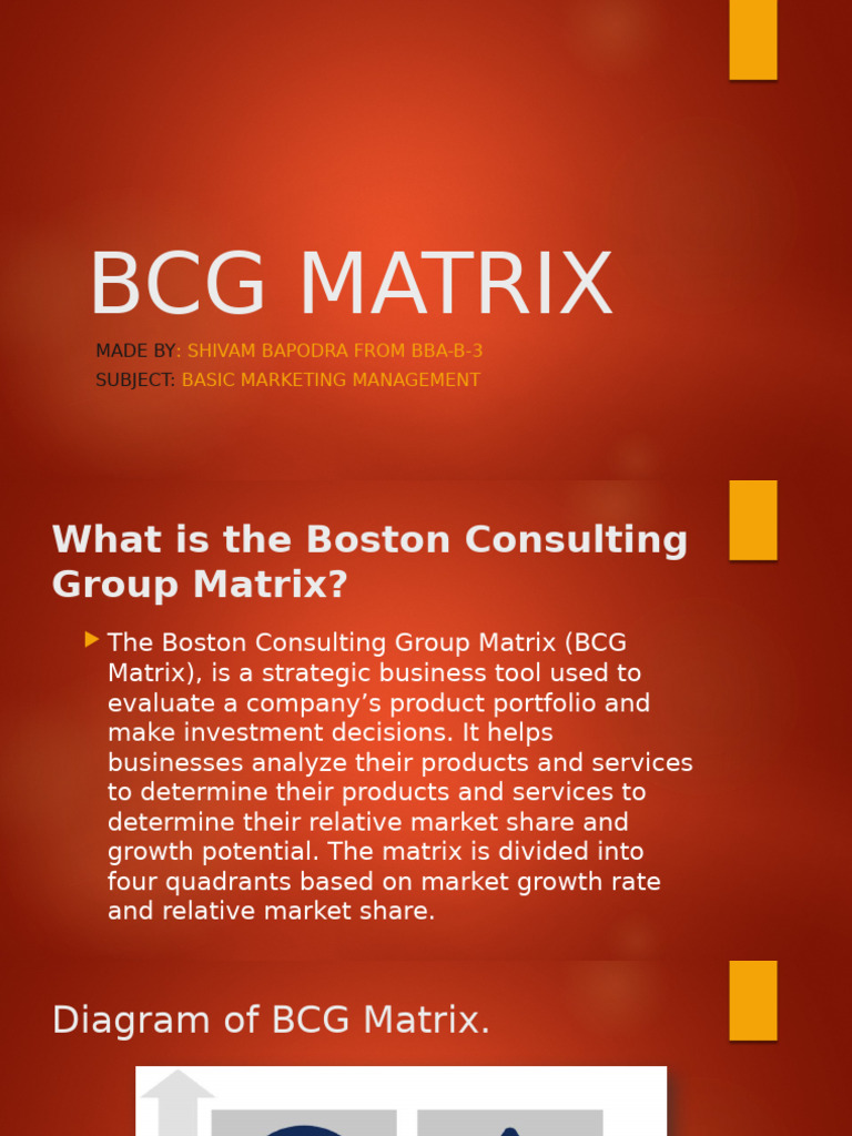 BCG MATRIX Marketing | PDF | Strategic Management | Private Sector