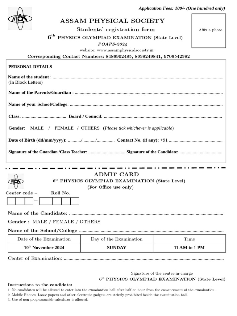POAPS_Application Form_2024 | PDF