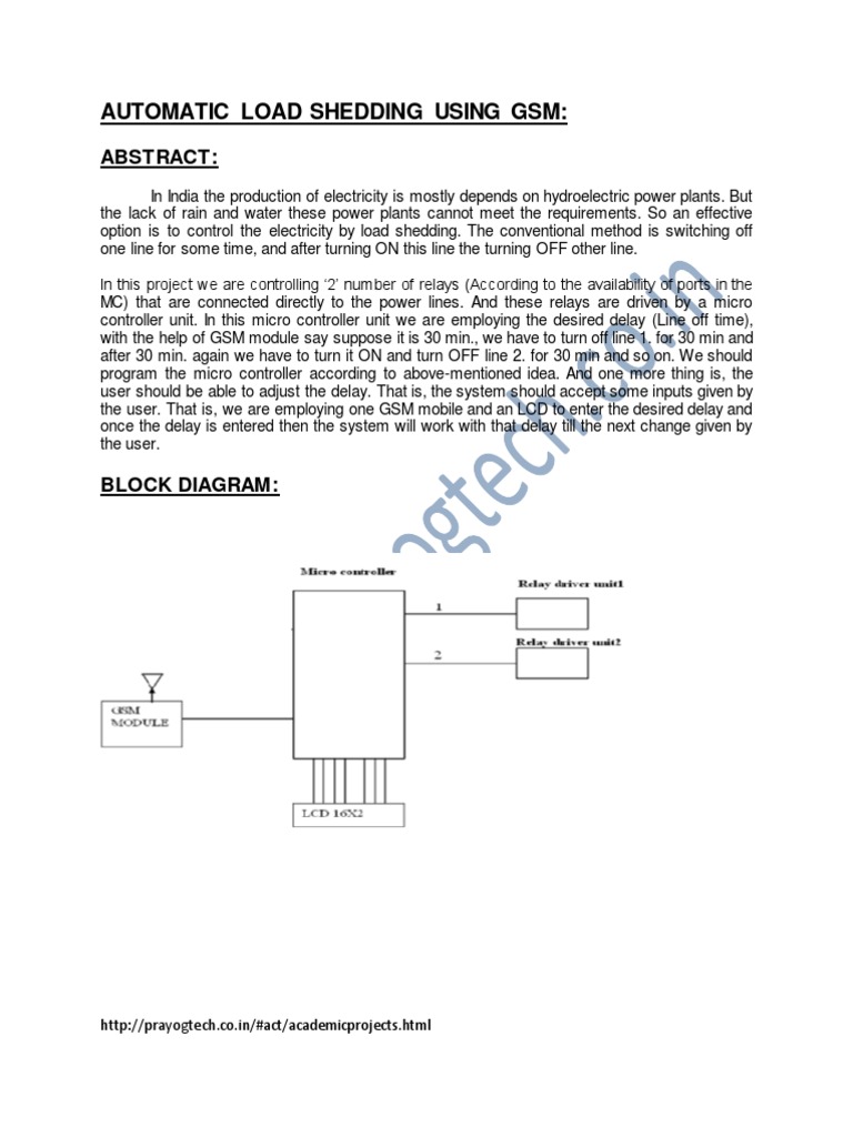Automatic Load Shedding System in India | PDF