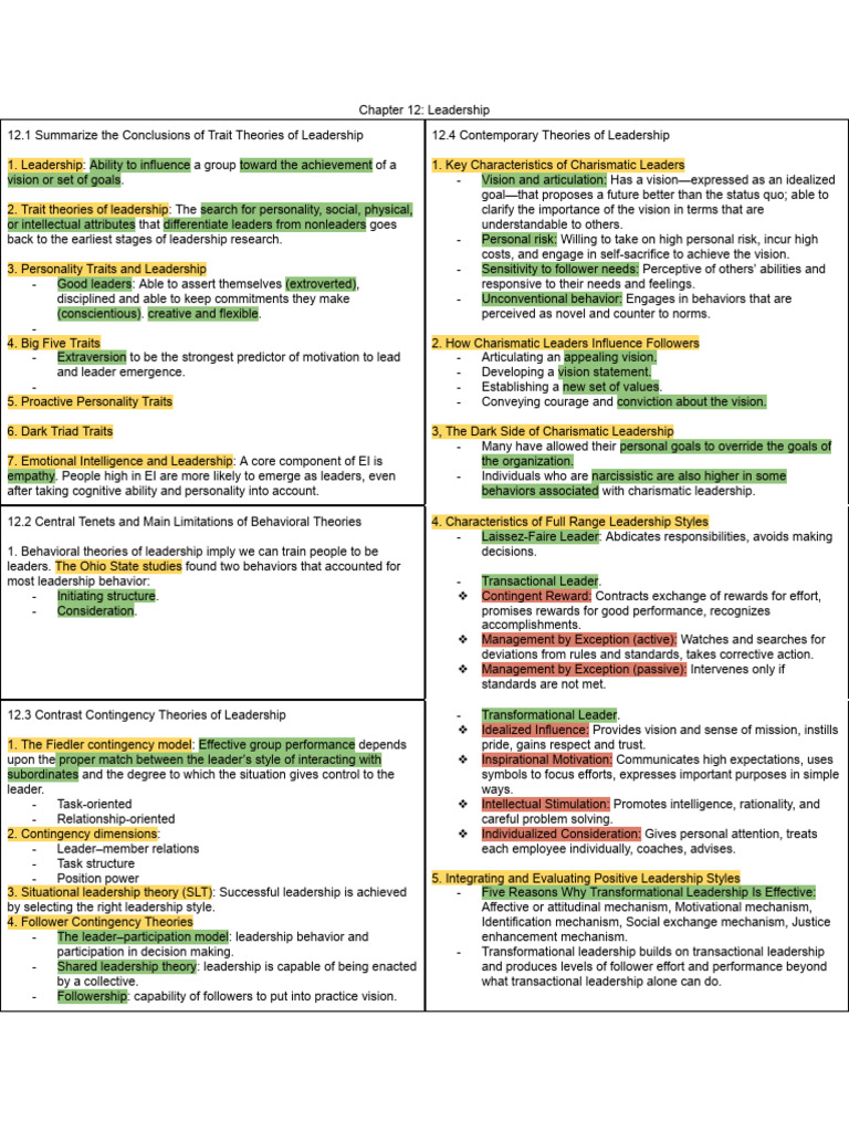 Organizational Behavior Final Notes | PDF