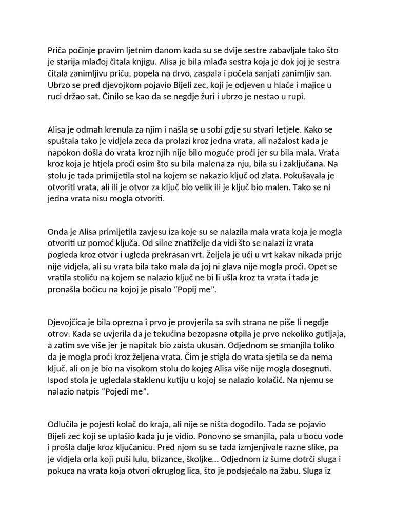 Alisa U Zemlji Čuda | PDF