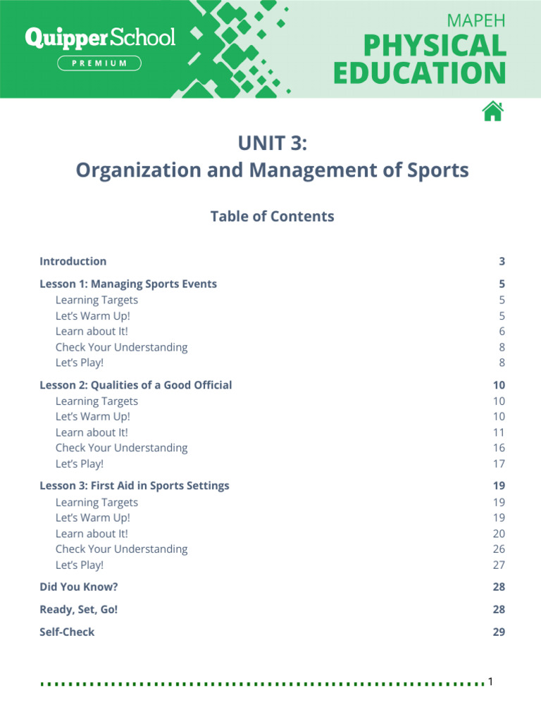 Sports Management and Event Organization | PDF | Knee | Musculoskeletal ...