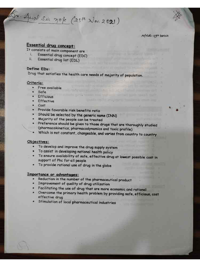 Essential Drug Concept | PDF