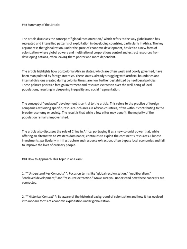 Global Recolonization | PDF