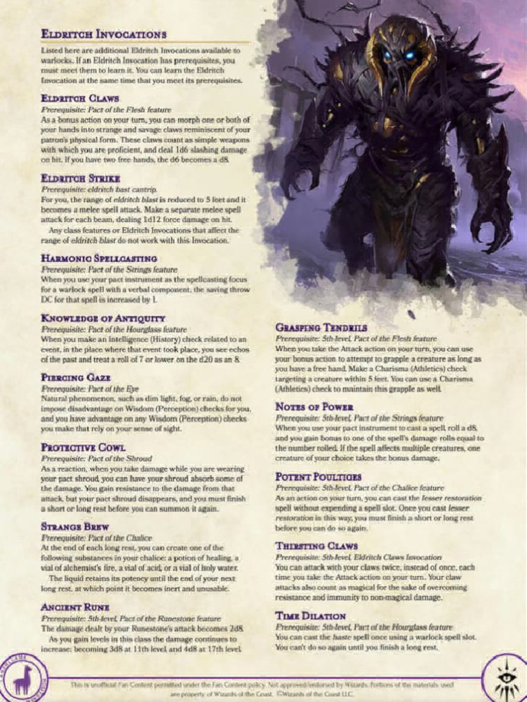 More Eldritch Invocations | PDF | D20 System | Dungeons & Dragons