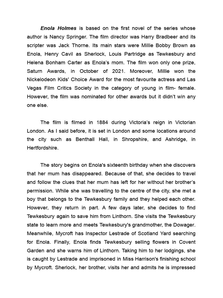 A Film Review - EOI | PDF | Arthur Conan Doyle Characters | Sherlock Holmes