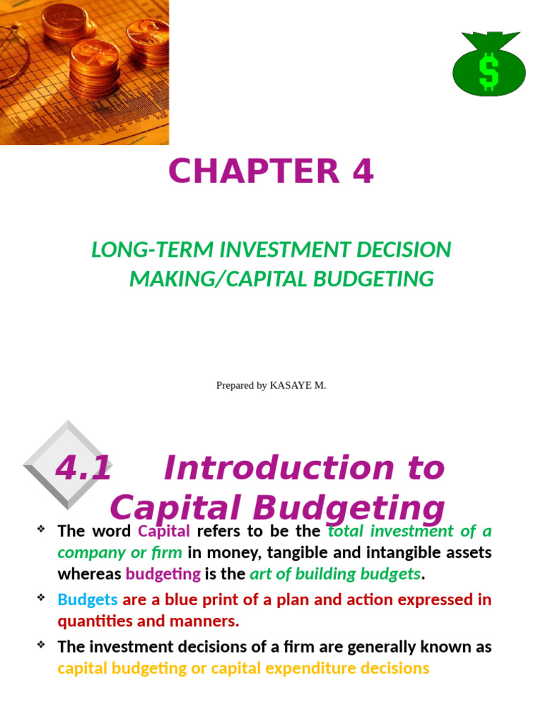 CH 4 Capital Budgeting | PDF | Depreciation | Finance & Money Management