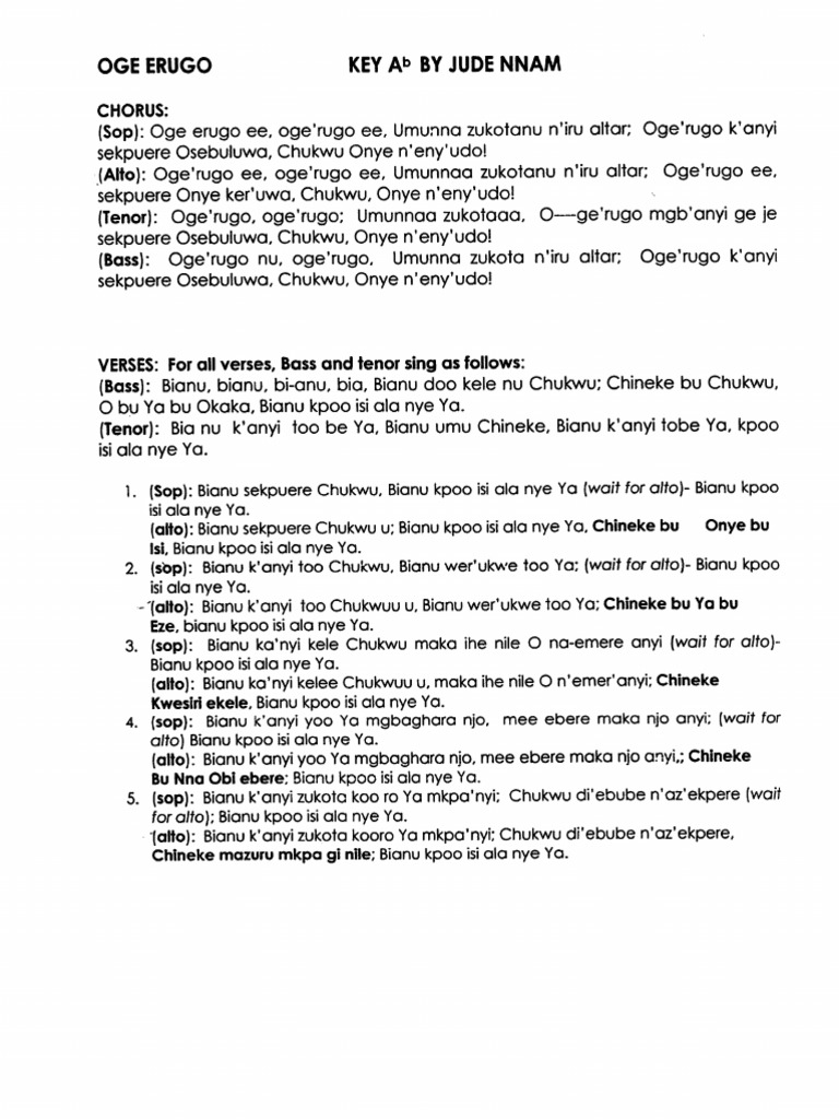 Oge Erugo Entrance J Nnam | PDF