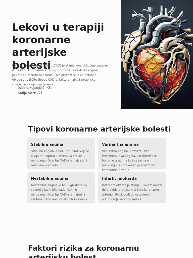 Lekovi U Terapiji Koronarne Arterijske Bolesti | PDF
