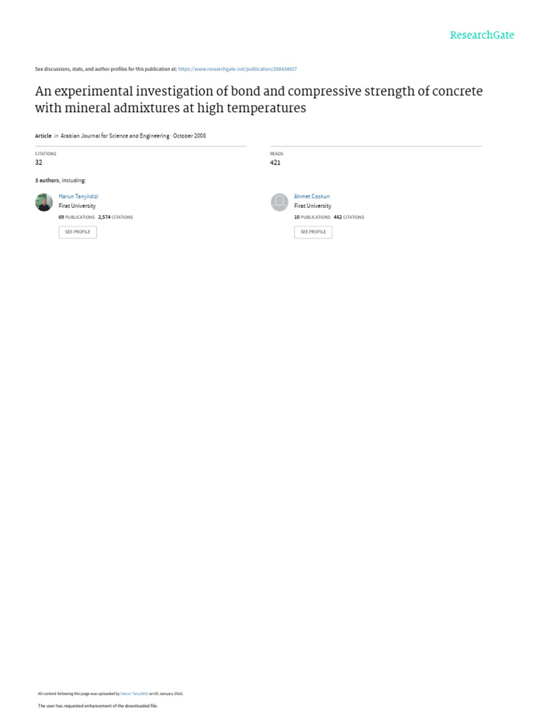 An Experimental Investigation of Bond and Compress | PDF