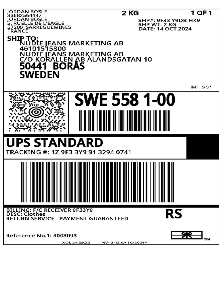 Nudie Jeans Return Label | PDF