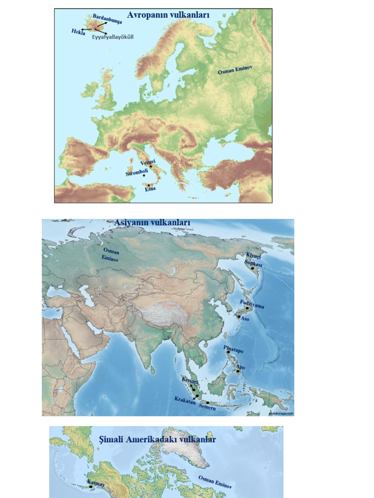 Dünyanın Vulkanlar Xəritəsi | PDF