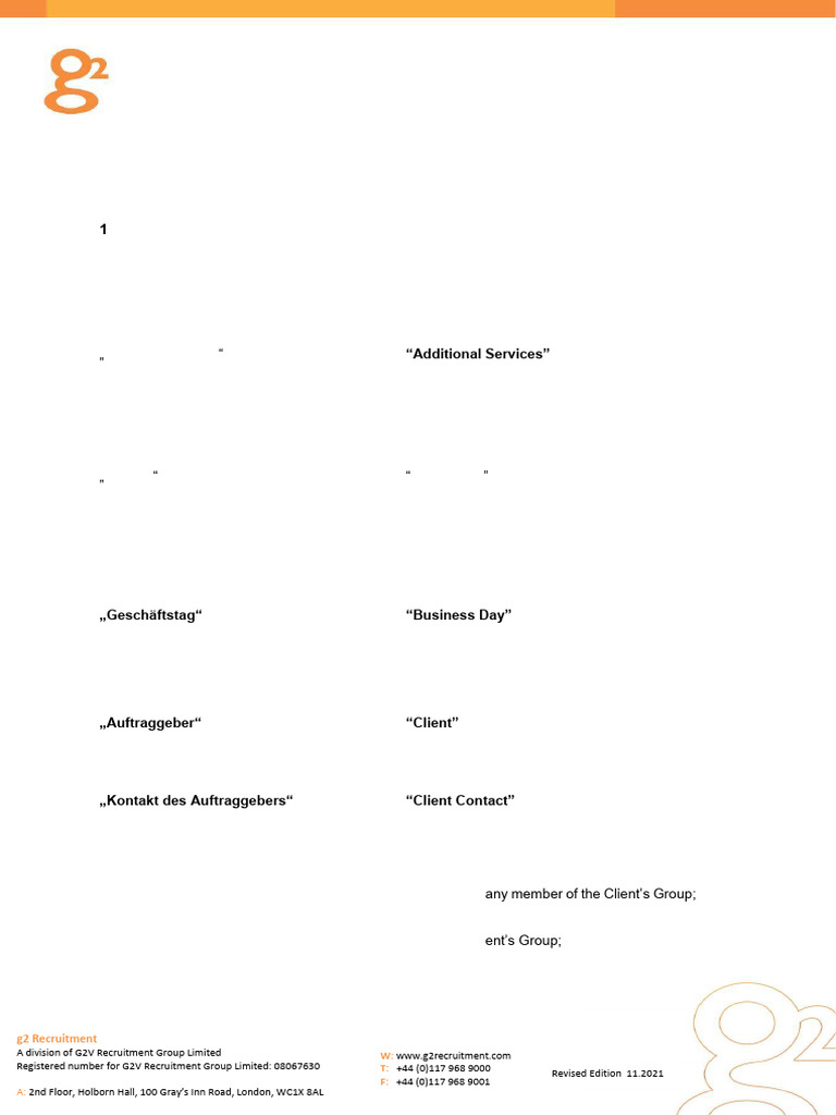 G2 SOW Client Contract (Germany) - With Assignment (English and German) | PDF