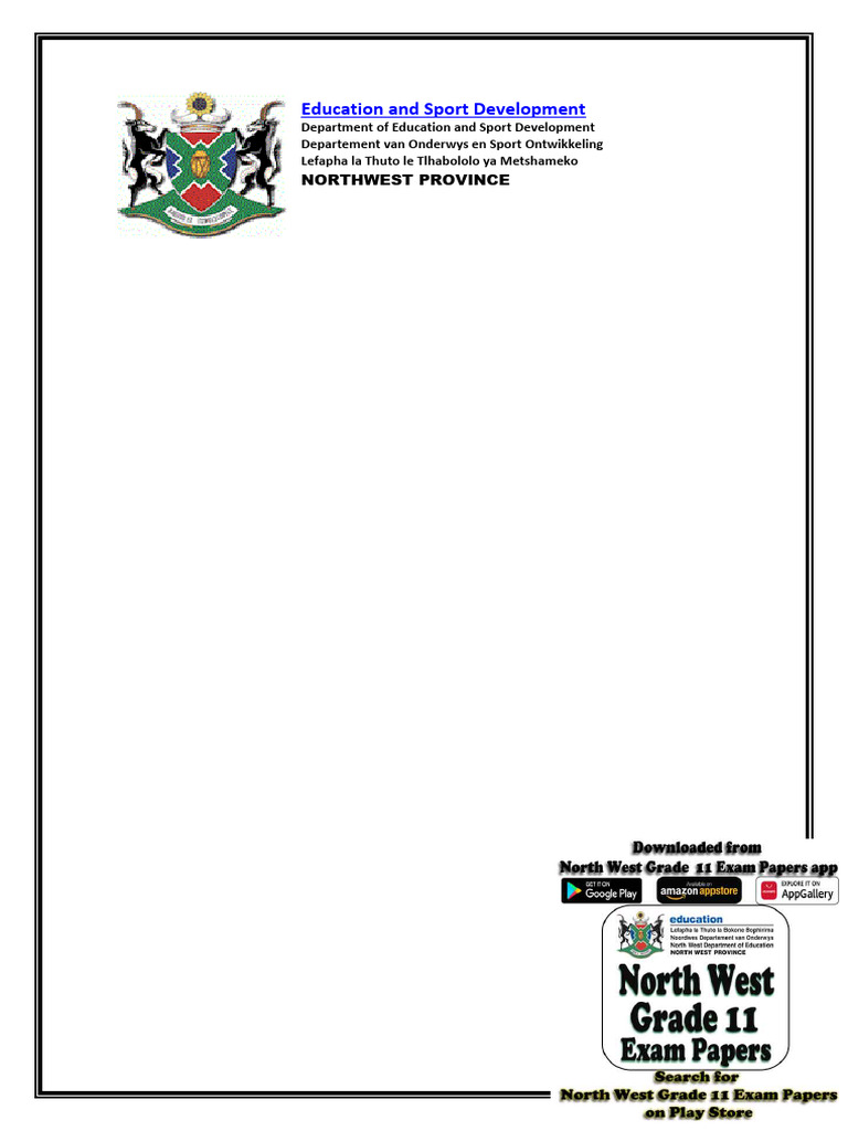 Setswana GR 11 MEMO HL Paper 1 | PDF | Languages Of Africa | Language Arts & Discipline