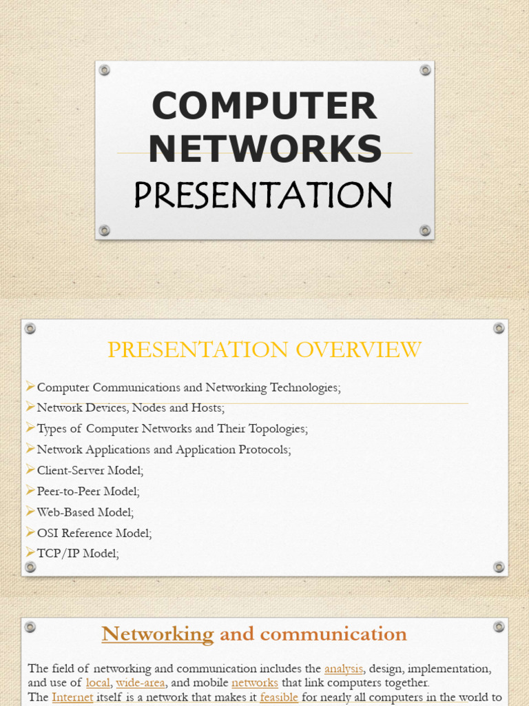 Networking Presentation | PDF | Internet Protocol Suite | Technology & Engineering