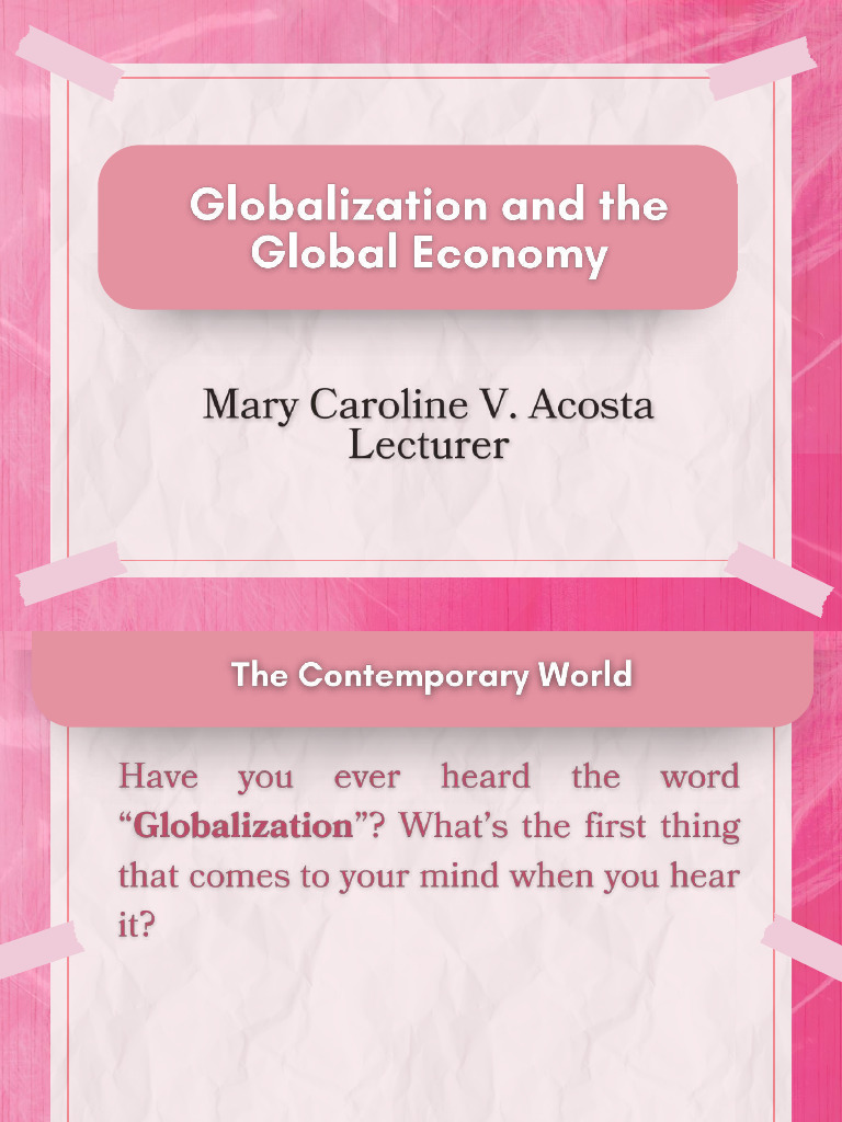 Week 1 2 Globalization and Global Economy | PDF