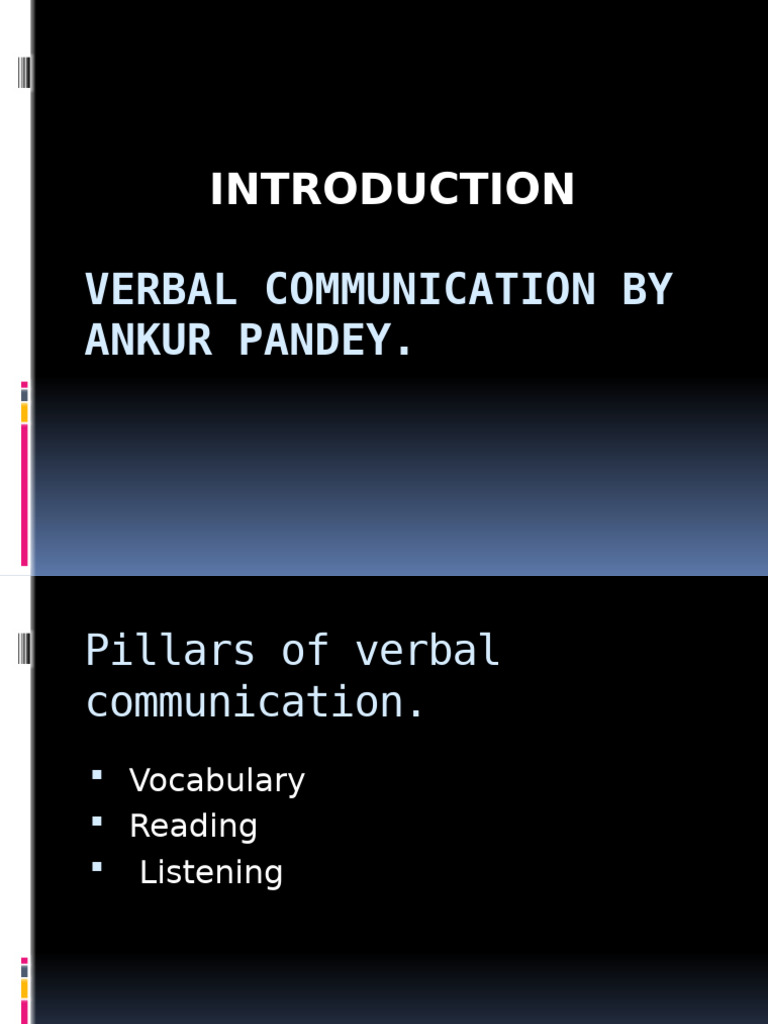 VERBAL Communication by Ankur Pandey | PDF
