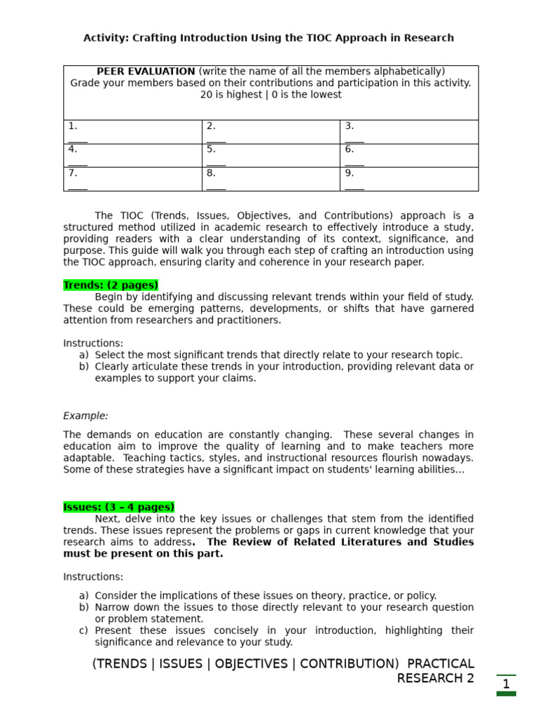 Tioc Introduction | PDF
