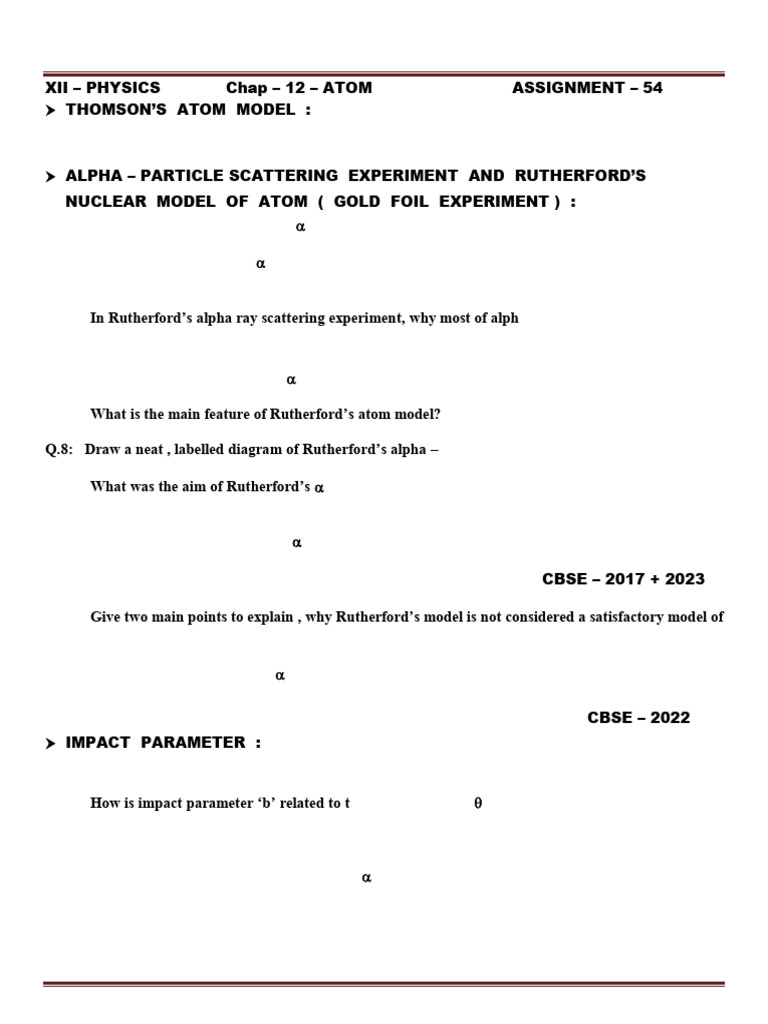 12 - 2024 - ATOM - ASSIGNMENT - 54 to 58 ( ALL IN ONE ) - PDF | PDF
