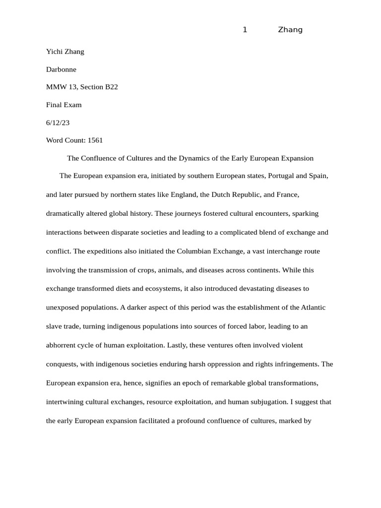 Yichi Zhang - Final Exam | PDF