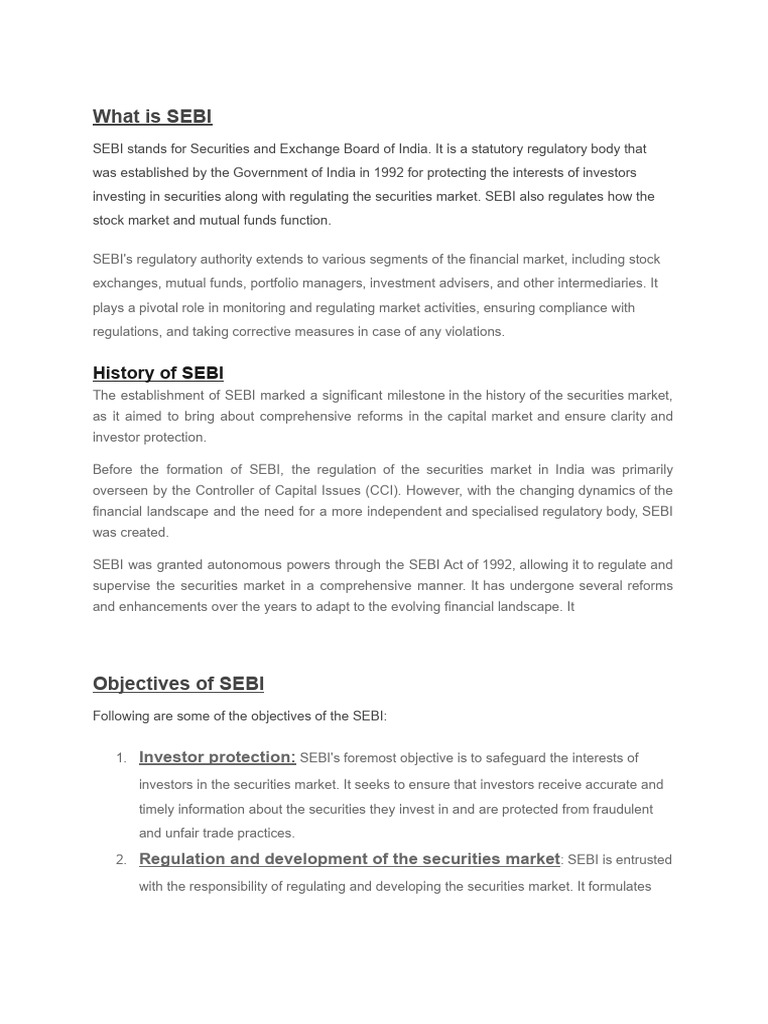 SEBI | PDF