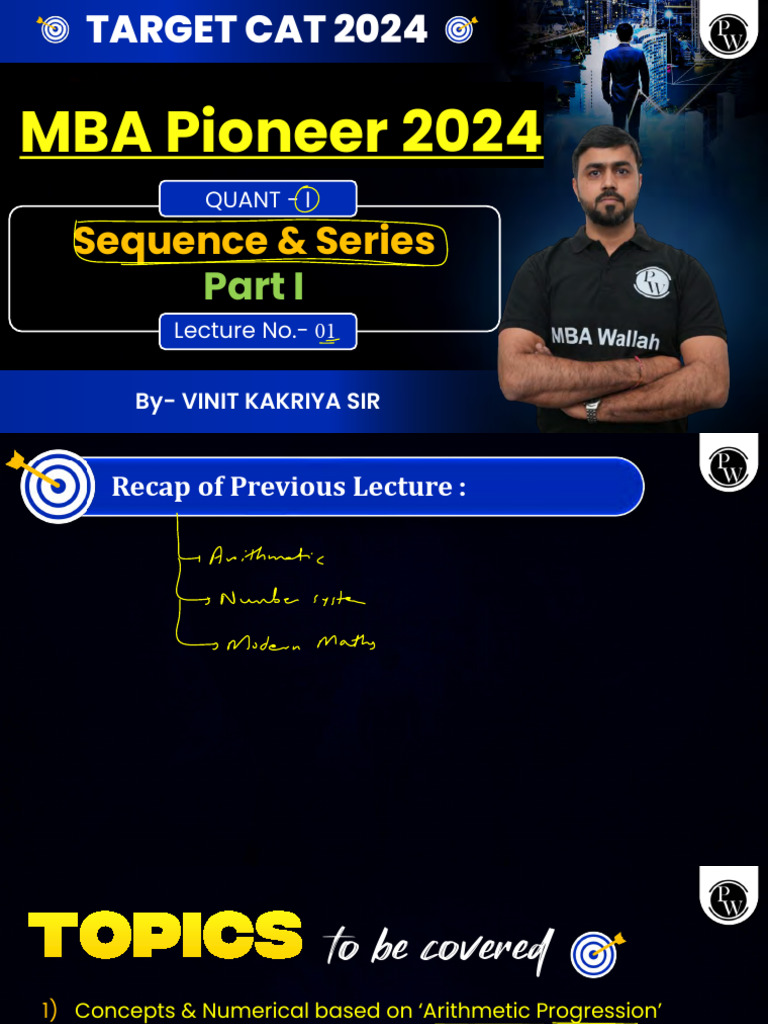 Modern Maths 01 - Class Notes - MBA Pioneer 2024 Batch | PDF